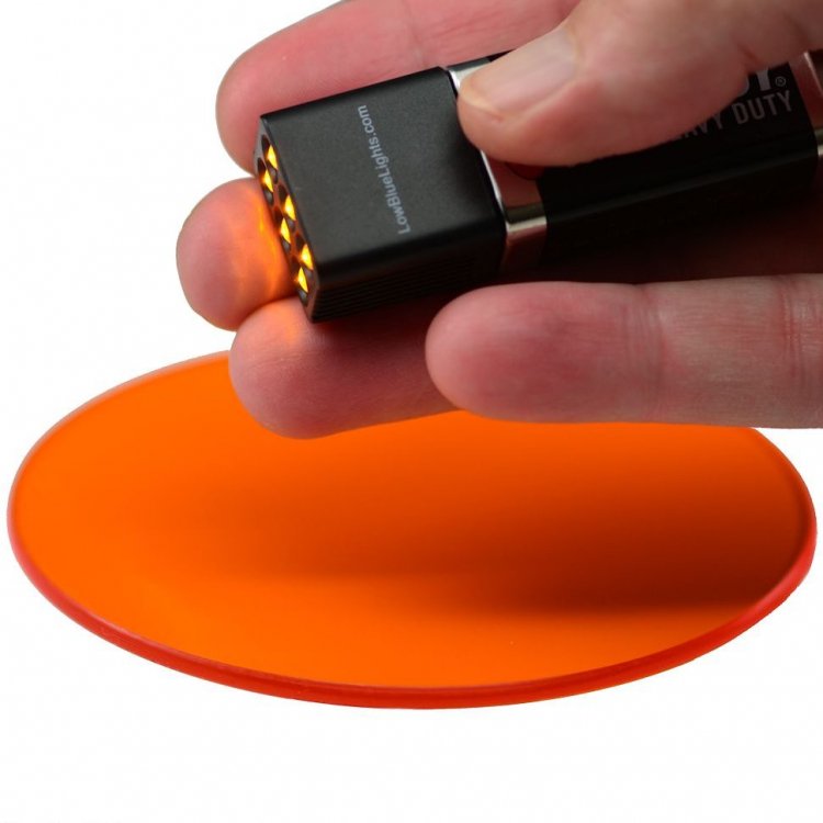 Mini Amber Flashlight (9V-battery)LowBlueLights.com